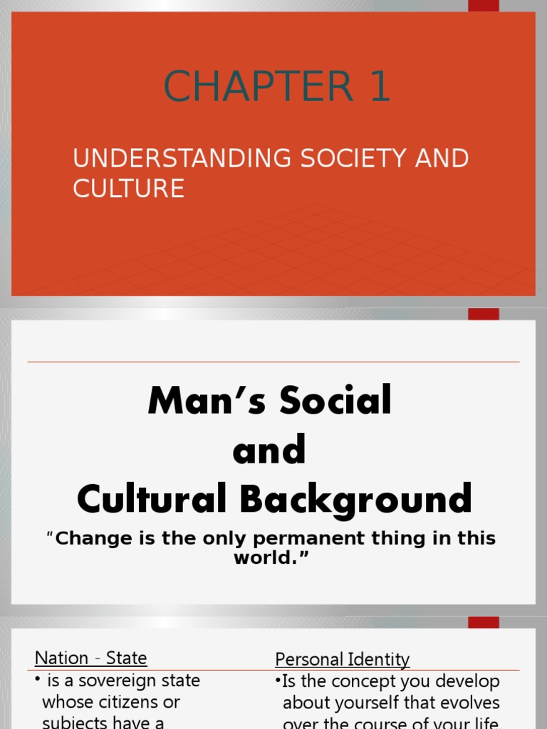Man's Social and Cultural Background | PDF | Traditions | Society