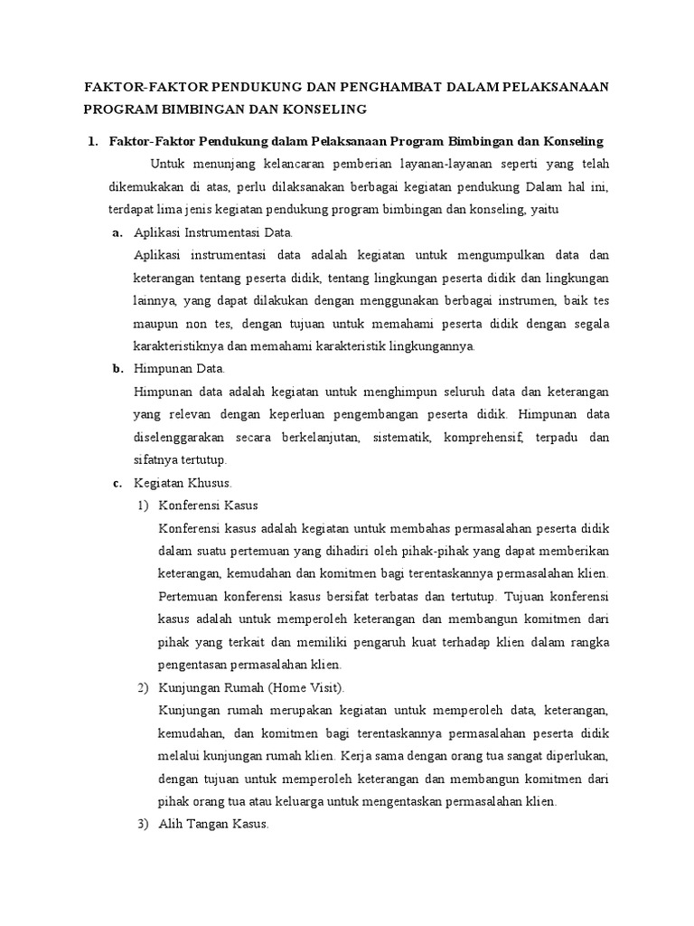 Faktor Pendukung Dan Penghambat Program | PDF