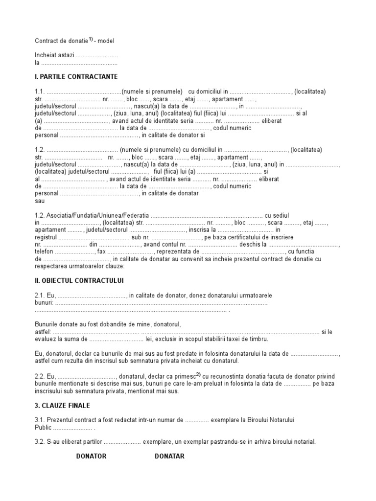 Model Contract Donatie | PDF