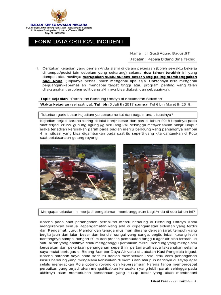 Form Critical Incident20 | PDF