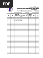 School Form 8 Sf8 Learner Basic Health and Nutrition Report Automatic ...