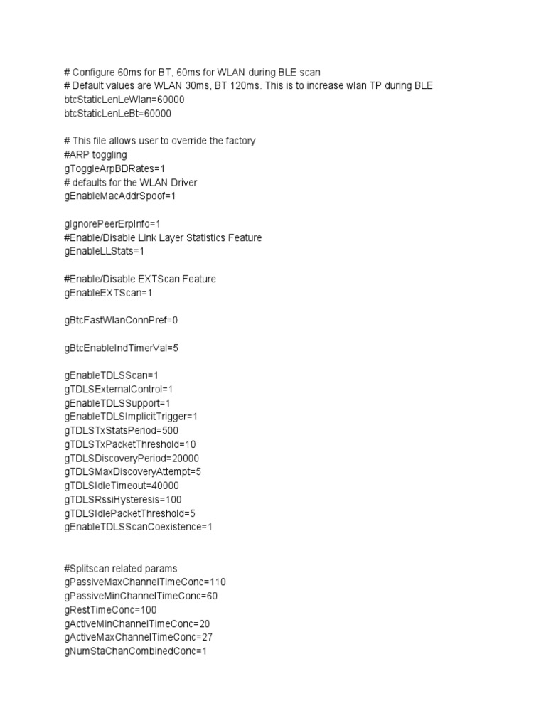 WCNSS Qcom CFG - Ini | PDF | Wireless Lan | Digital Technology
