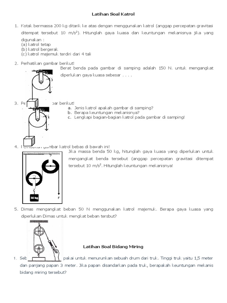 Latihan Soal Katrol | PDF