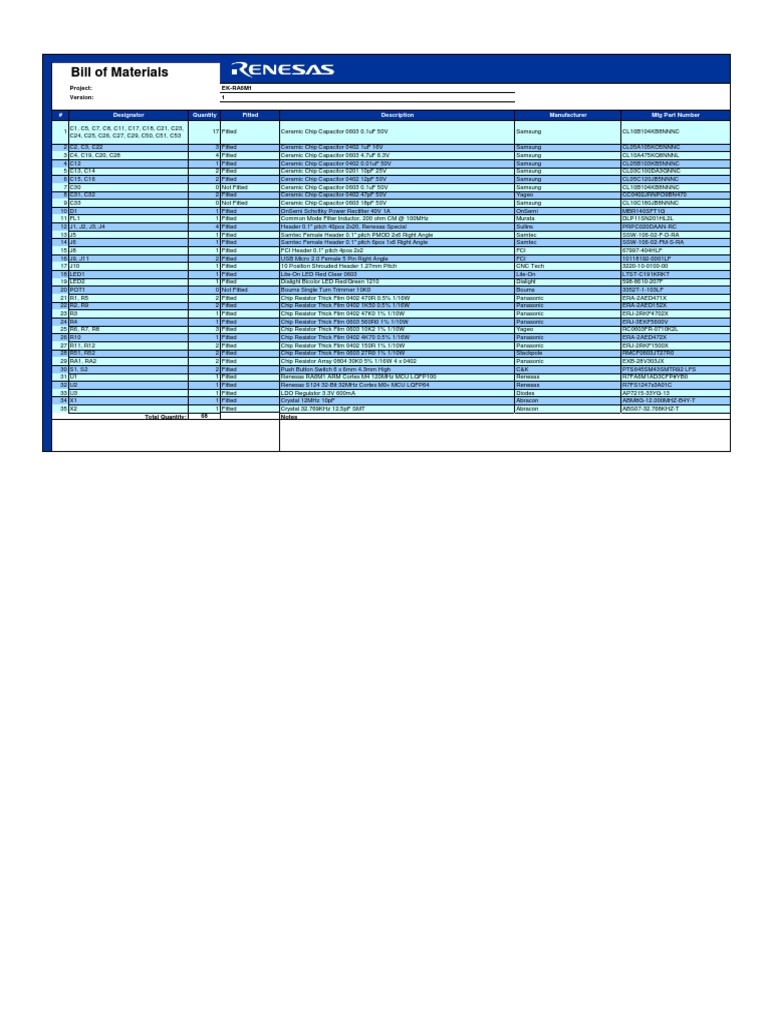Ek Ra6m1 v1 Bom | PDF | Electric Power | Electronic Engineering