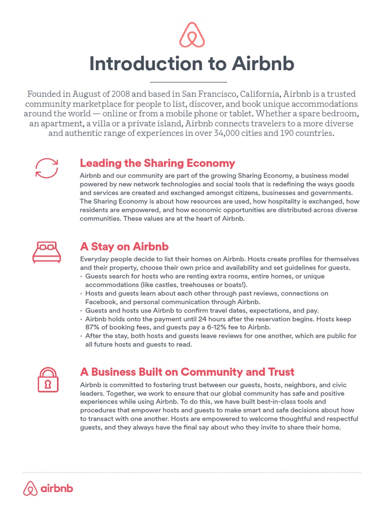 About Airbnb PDF | PDF | Airbnb | Sharing Economy