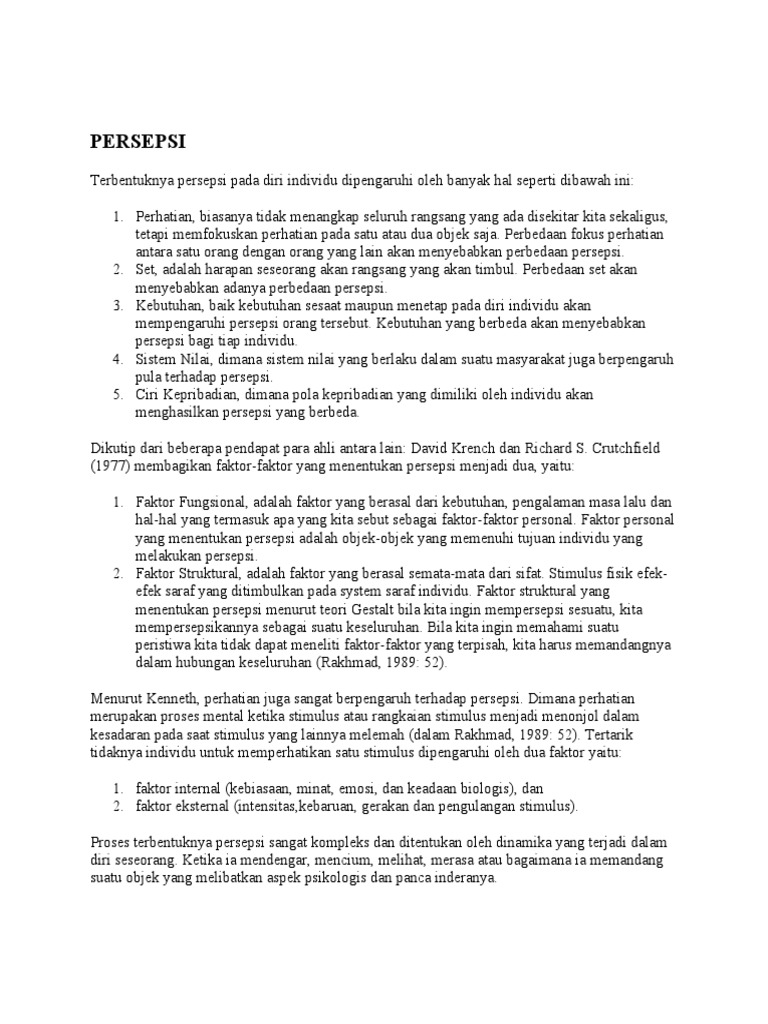 PERSEPSI | PDF