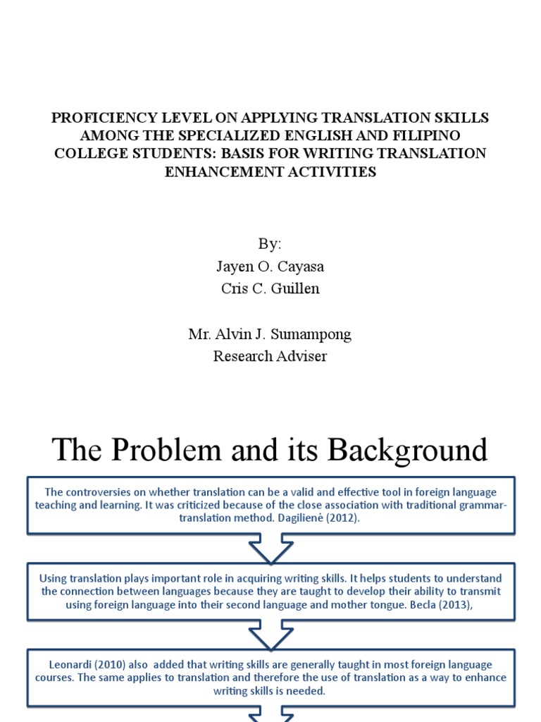 Proficiency Level On Applying Translation Skills Among | PDF ...