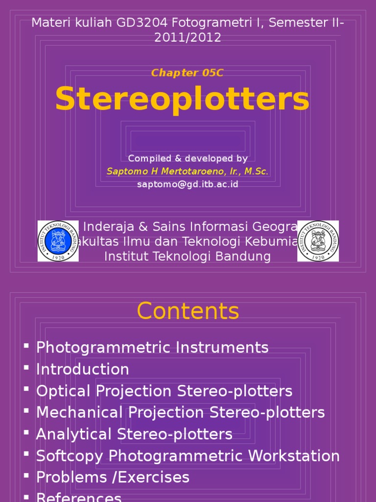 Overview of Stereoplotters in Photogrammetry | PDF | Stereoscopy | Optics