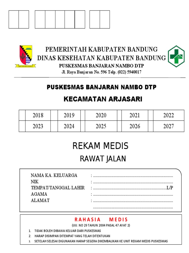 Rekam Medis Rawat Jalan Puskesmas Banjaran Nambo DTP | PDF