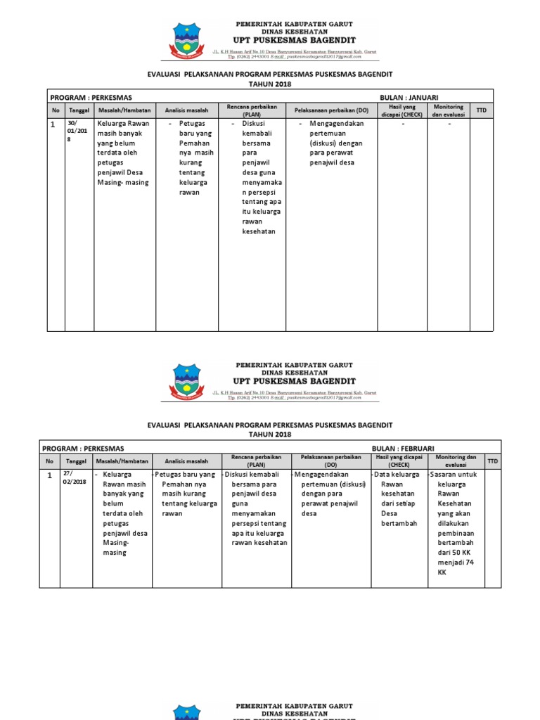 Evaluasi Pelaksanaan Program Perkesmas Puskesmas Bagendit | PDF