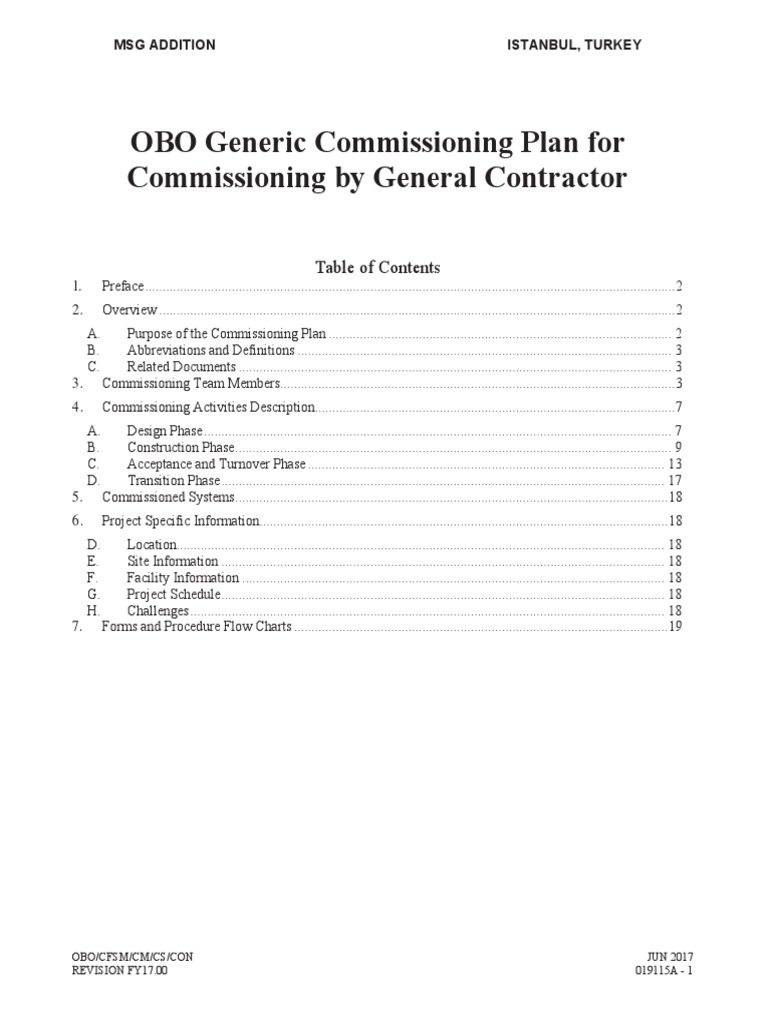 019115a-Obo Generic Commissioning Plan | PDF | System | Design