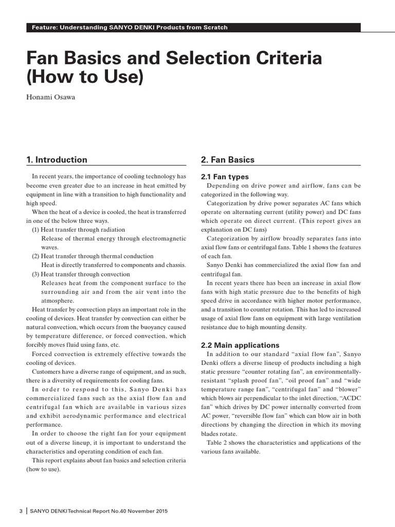 Fan Basics and Selection Criteria | PDF | Heat Transfer | Convection