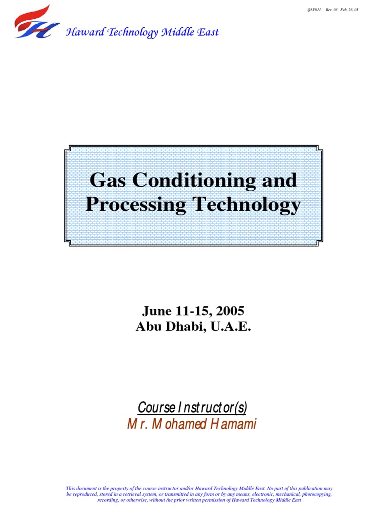 Gas Conditioning - QUICK NOTES PDF | PDF | Natural Gas Processing ...