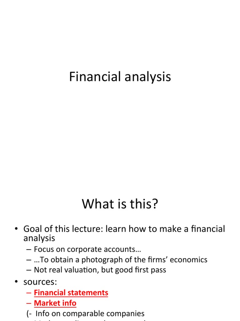Lecture 1 - Financial Analysis PDF | PDF | Equity (Finance) | Expense