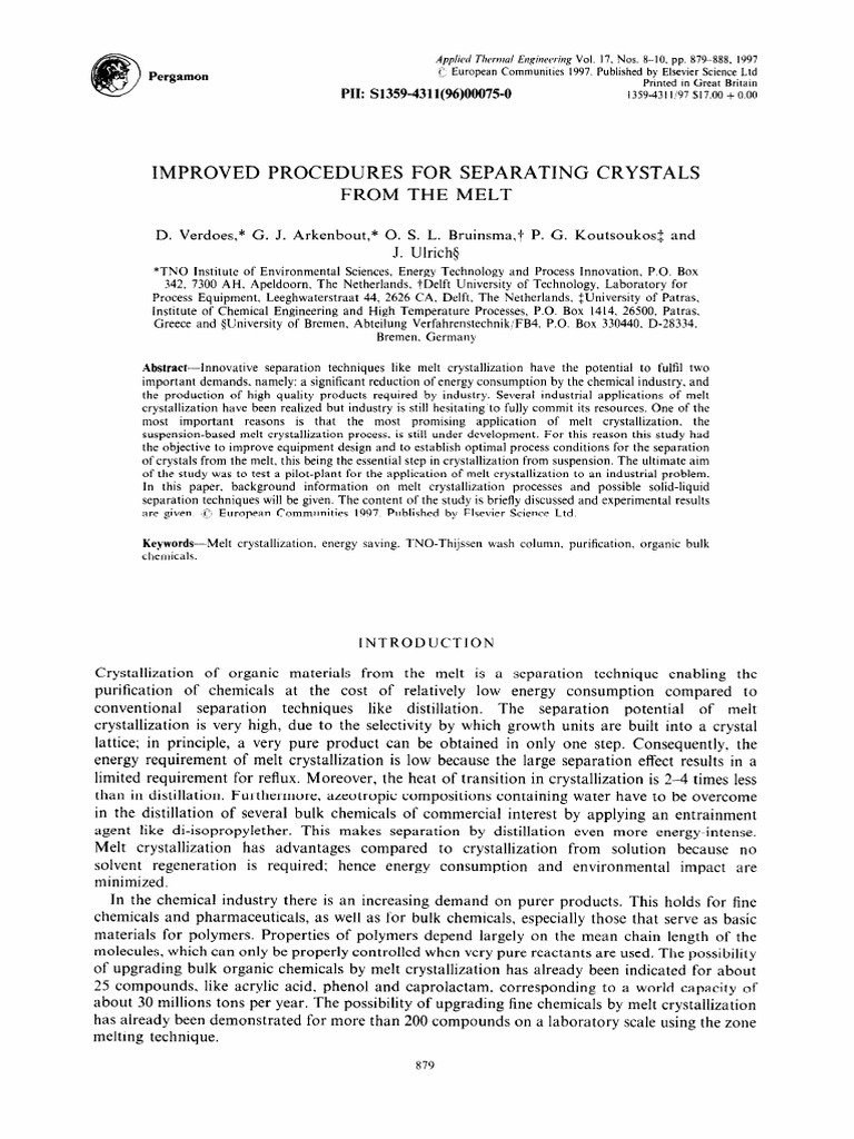 Wash Column | PDF | Crystallization | Distillation