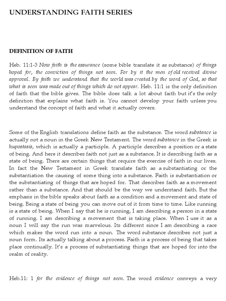 Definition of Faith | PDF | Faith | Jesus