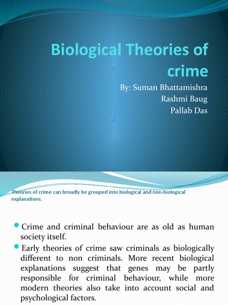 Biological Theories of Criminal Behavior | PDF | Crime & Violence ...