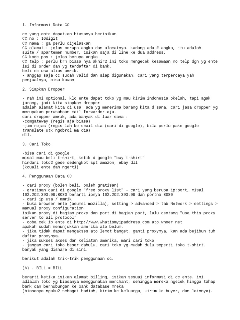 Tutorial Full Carding!! | PDF