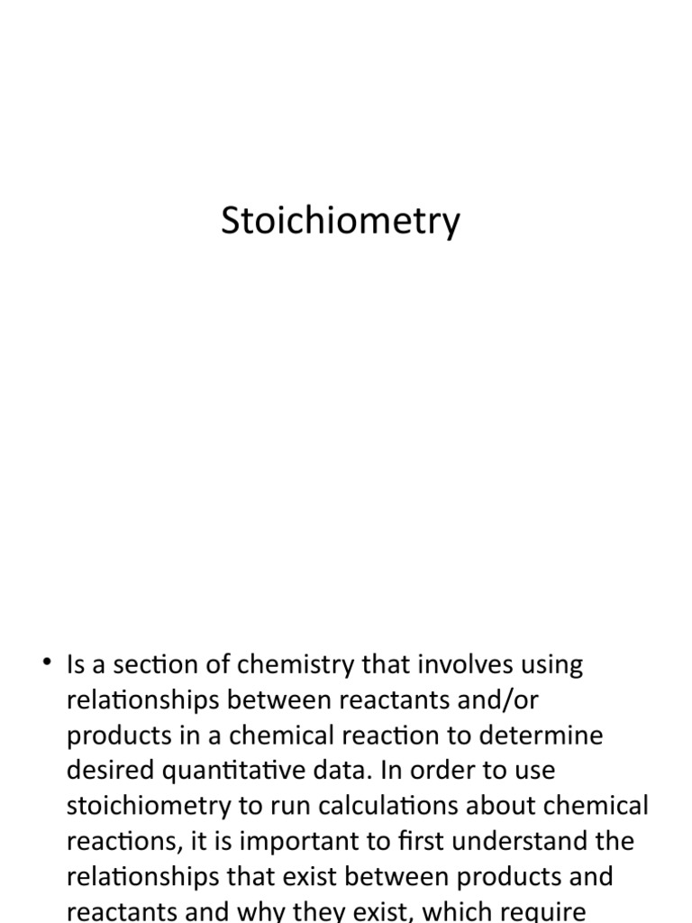 Stoichiometry | PDF | Mole (Unit) | Stoichiometry