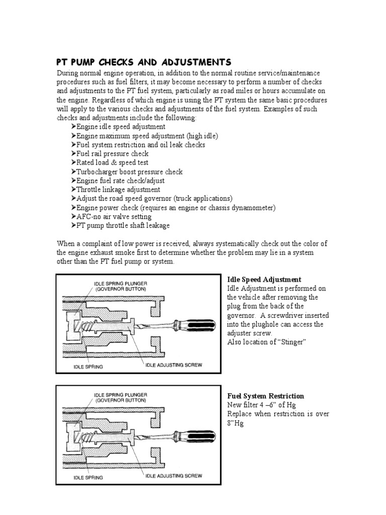 Cummins PT Pump Adjust PDF | PDF | Throttle | Turbocharger