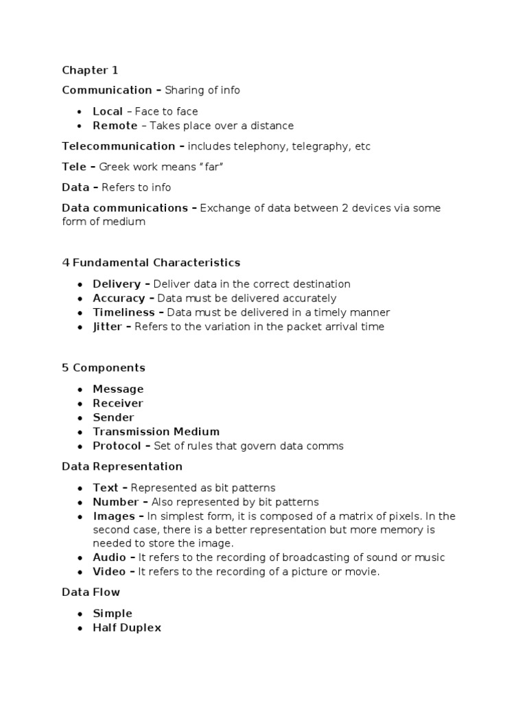Forouzan Chapter 1,2,3 Summary | PDF | Computer Network | Osi Model
