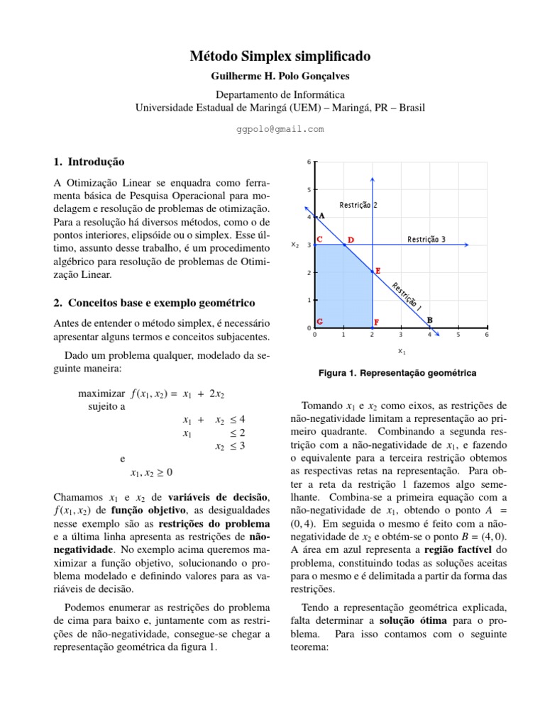 Método Simplex Simplificado | PDF | Equações | Otimização matemática