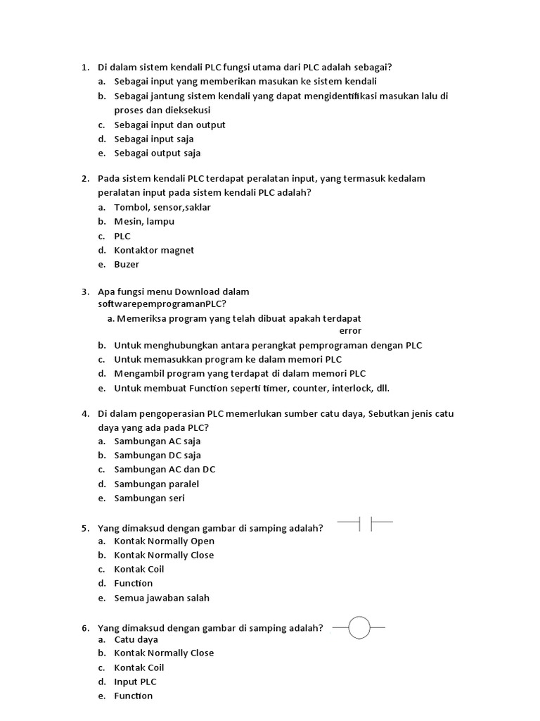 Soal PLC PilGan Dan Jawabannya | PDF