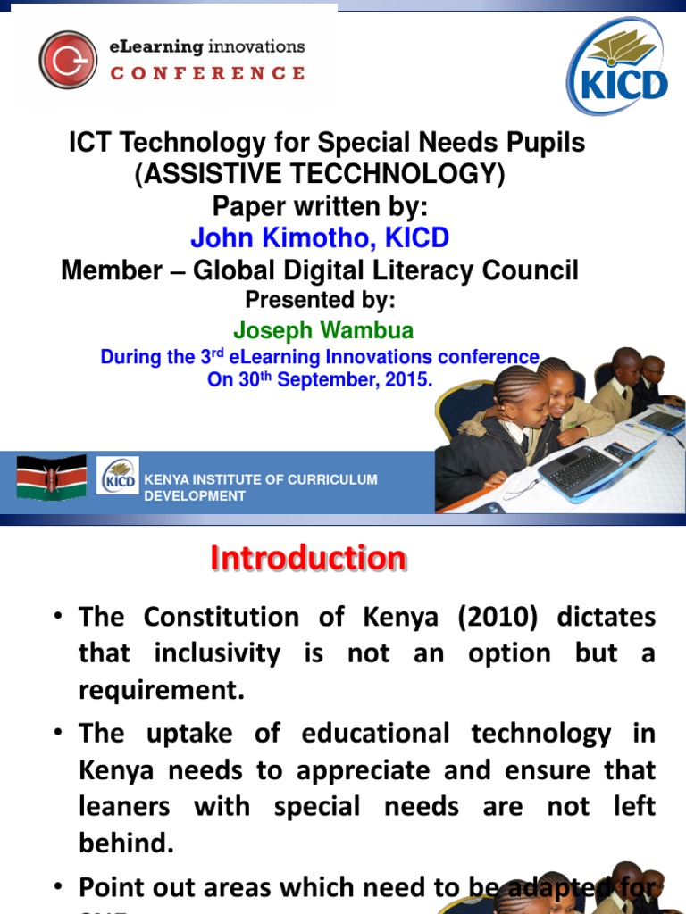 ICT Technologies To Carter To Needs of Children With Special Needs ...