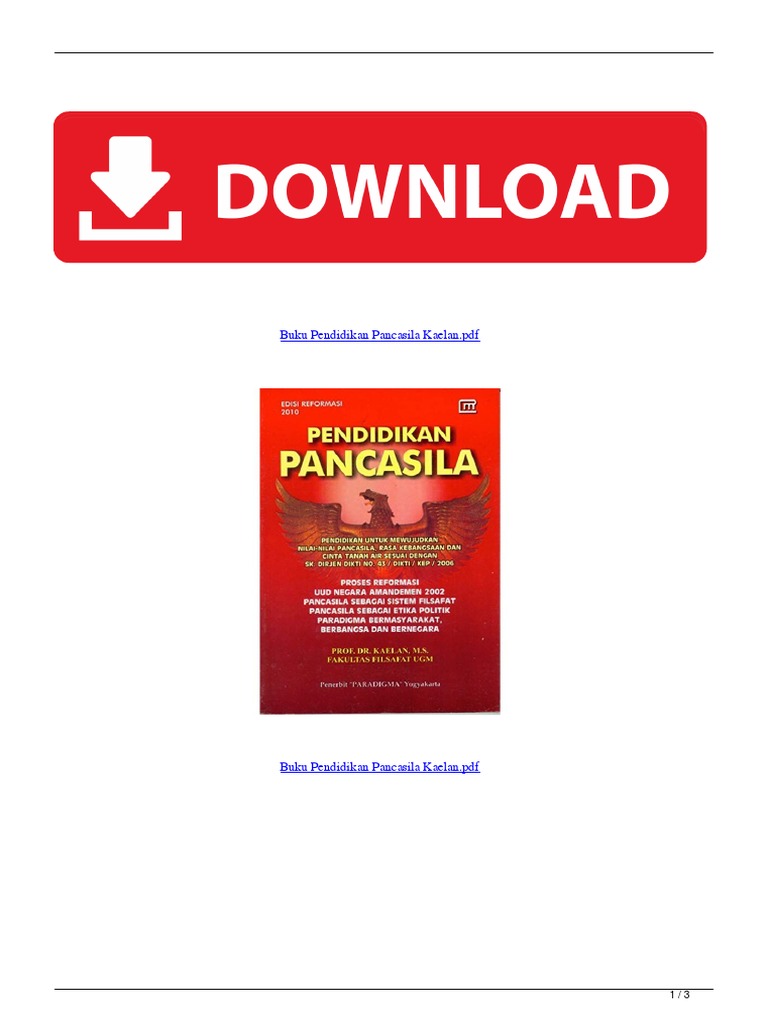 Buku Pendidikan Pancasila Kaelanpdf | PDF