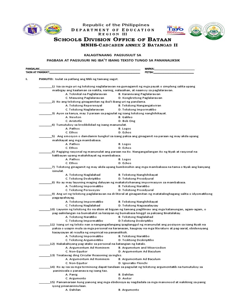 Pagbasa at Pagsusuri Gr. 11 | PDF