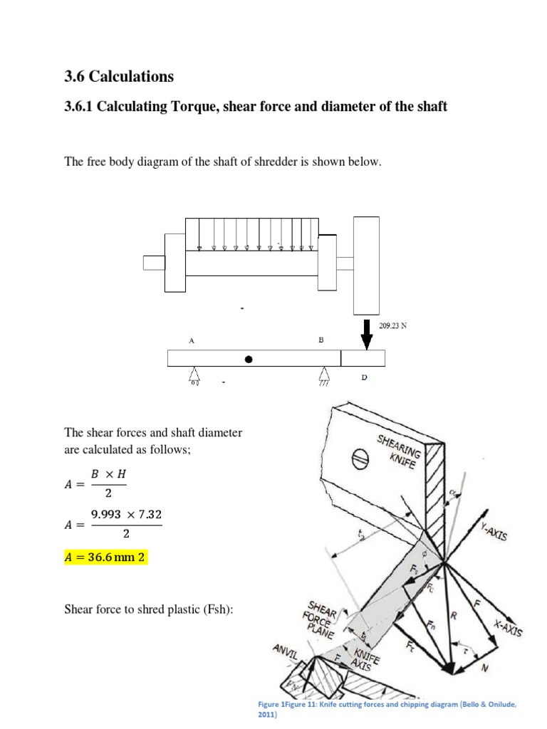 Shredder Machine Torque Calculations | PDF