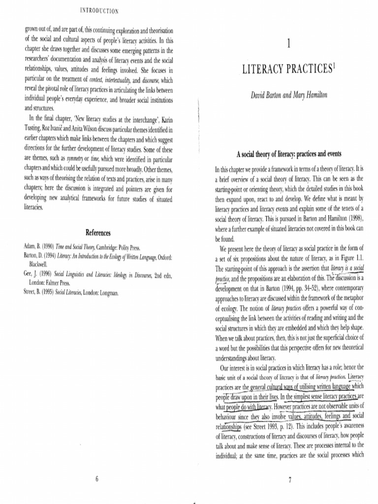 Barton & Hamilton - Literacy Practices PDF | PDF