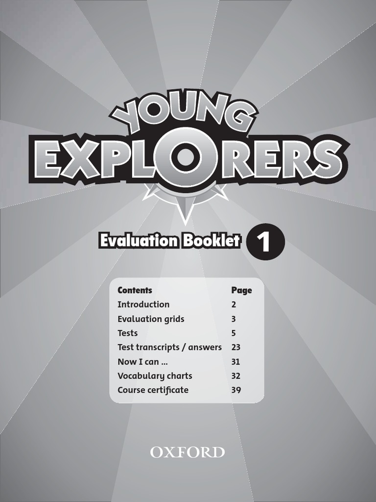 Young Explorers Evaluation Booklet 1 | PDF | Foreign Language | Vocabulary