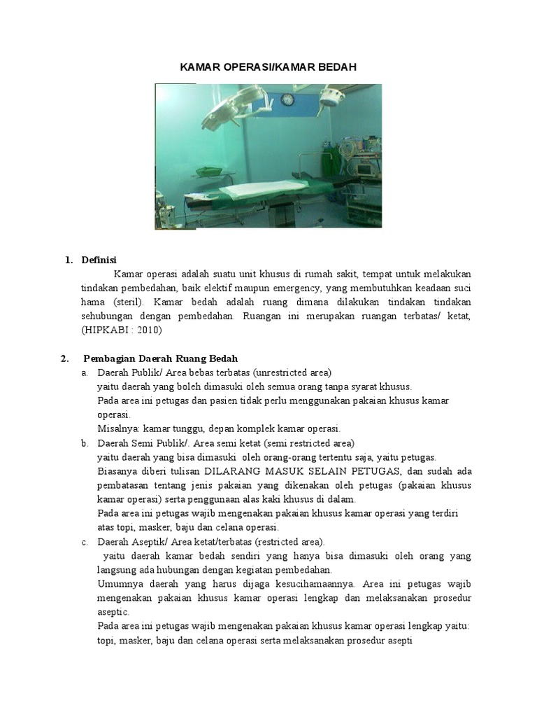 Kamar Operasi | PDF