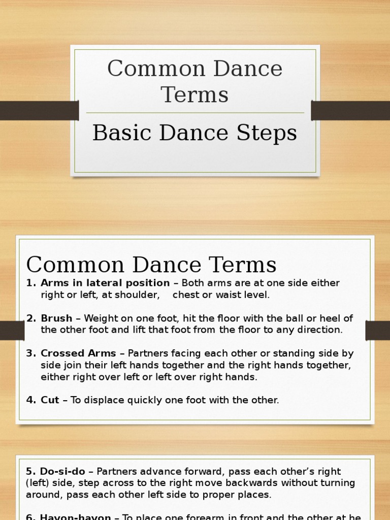 Common Dance Terms | PDF | Foot | Dances
