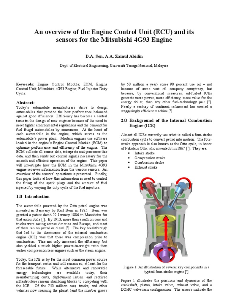 An Overview of The Engine Control Unit (ECU) and Its Sensors For The ...