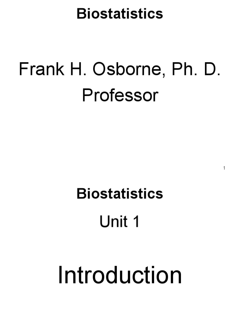 Bstat 01 Introduction Pdf Biostatistics Sampling Statistics