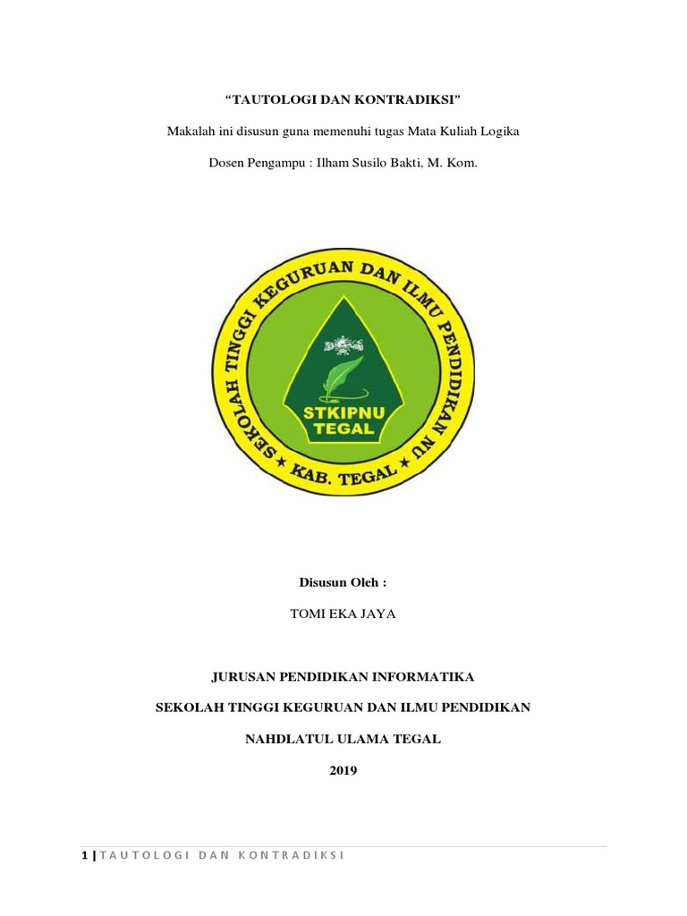 Tautologi Dan Kontradiksi | PDF