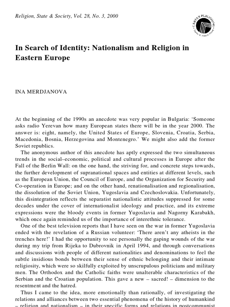 Nationalism and Religion in Eastern Europe | PDF | Nationalism | Nation