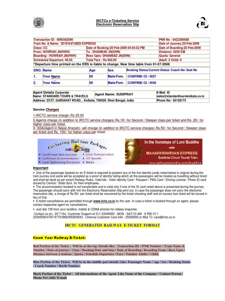 Fake Train Ticket Document | Download Free PDF | Identity Document ...