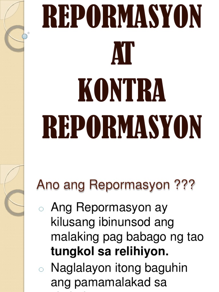 GRADE - 8 Repormasyon at Kontra-Repormasyon | PDF