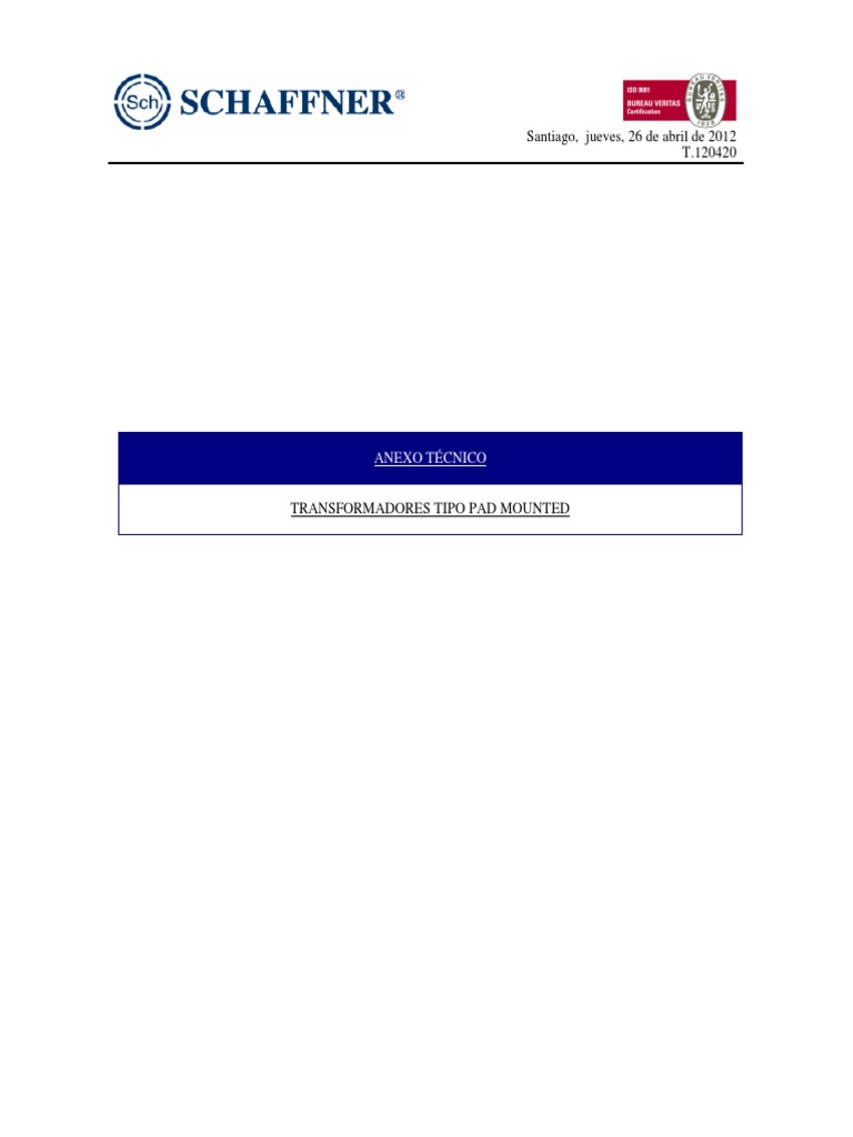 Anexo Transformadores Tipo PAD Mounted | PDF | Transformador | Electricidad