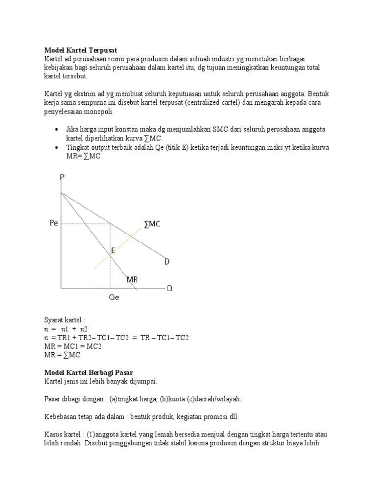 Model Kartel Terpusat Pdf