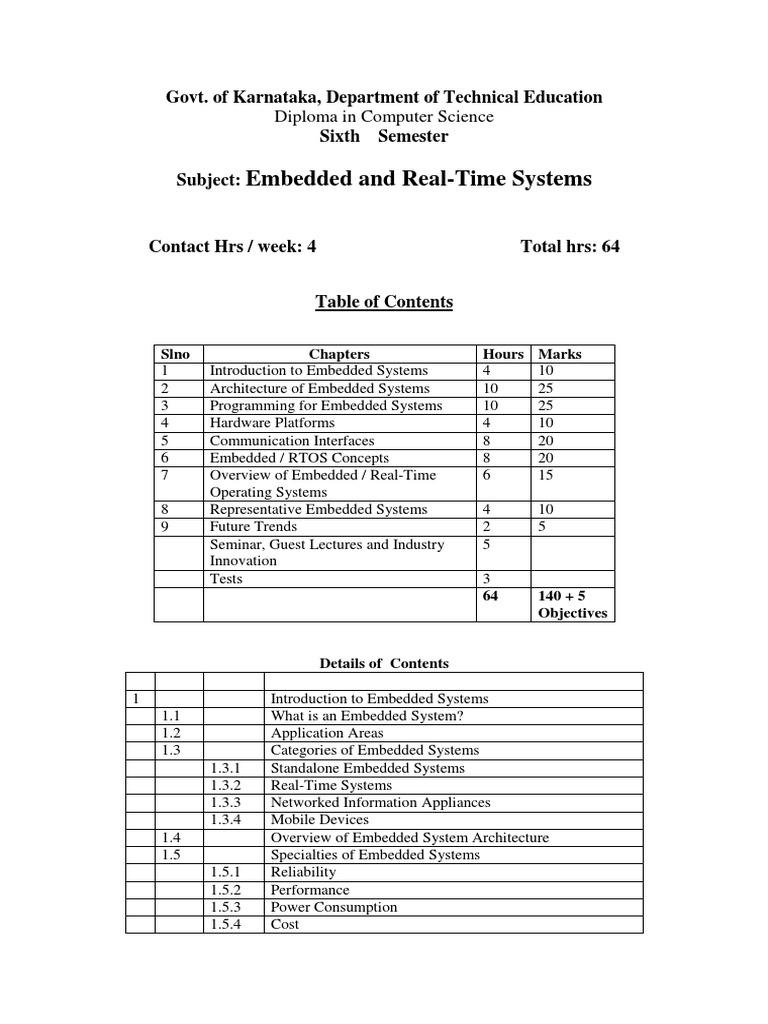 Embedded Systems and Real-Time Systems | PDF | Embedded System ...
