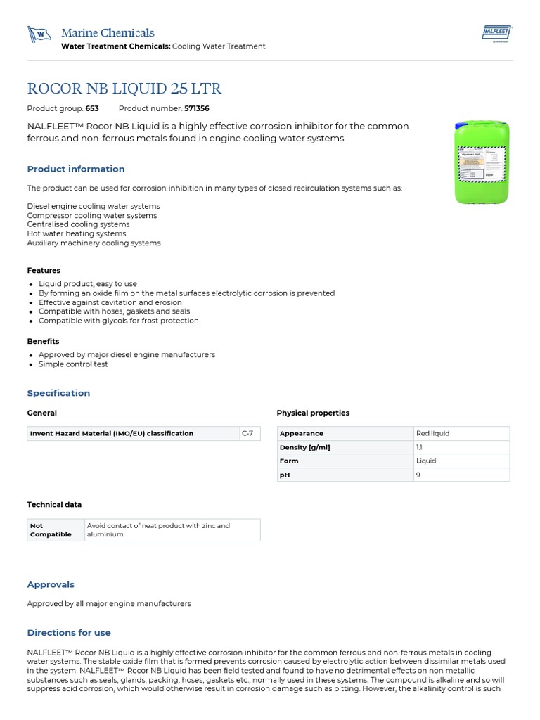 Rocor NB Liquid 25 LTR | PDF | Corrosion | Metals