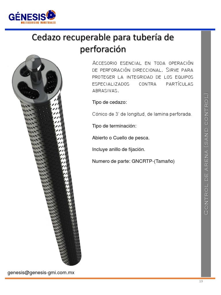 Cedazo cónico para control de arena | PDF