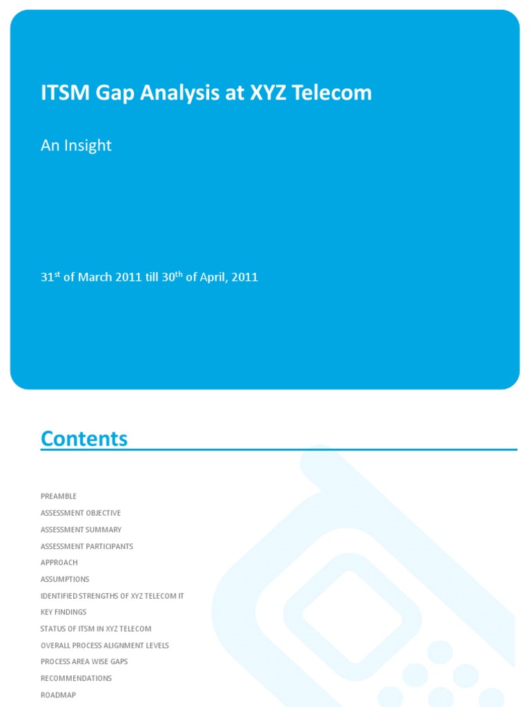 ITIL Gap Analysis Report for XYZ Telecom | PDF | It Service Management ...