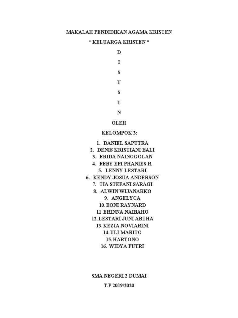 Makalah Pendidikan Agama Kristen | PDF
