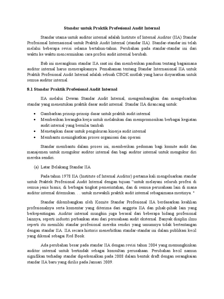 Standards For The Professional Practice of Internal Auditing | PDF