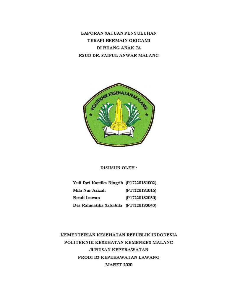 Proposal Terapi Bermain Origami | PDF